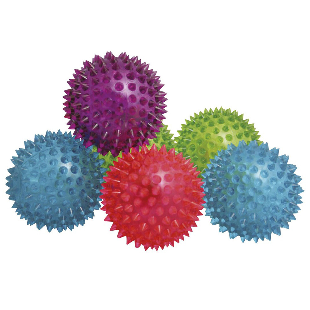 3x Fumfings Novelty 8cm Flashing Spikey Air Stress Ball Rubber Toy Kids ...