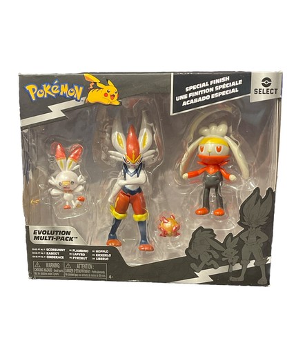 NIB Pokémon Select Evolution Scorbunny Raboot & Cinderace 3 Action ...