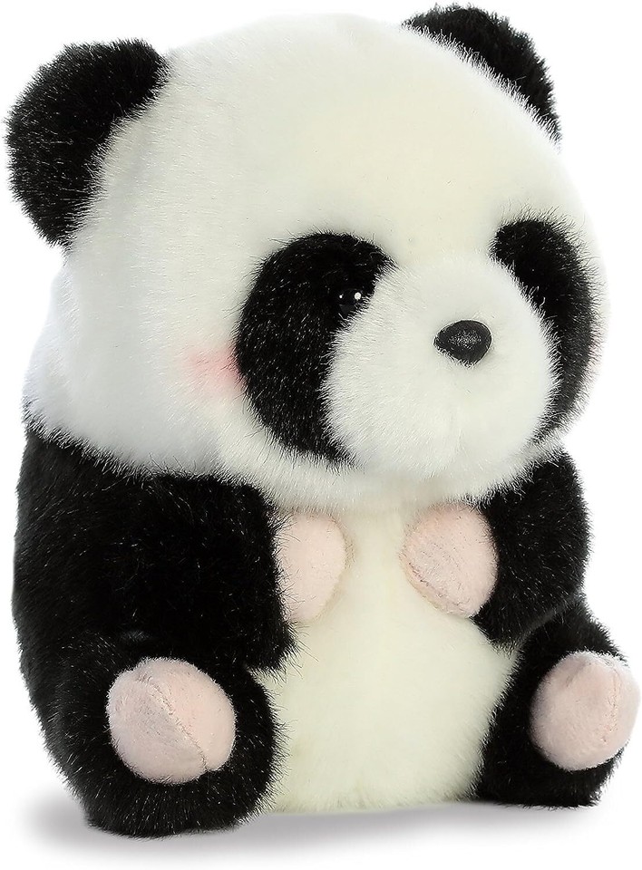 5 Inches Round Rolly Pet Precious Panda Stuffed Animal Adorable ...