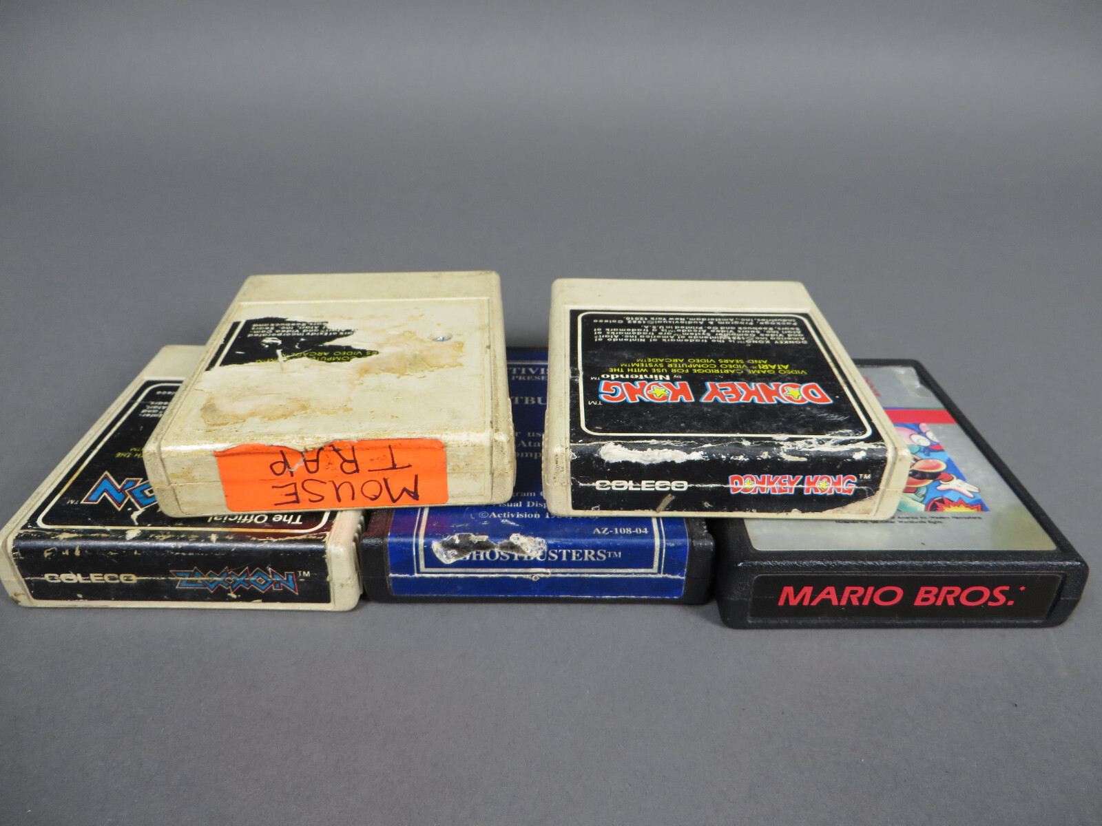 Vintage Atari 2600 Coleco Game Cartridge Lot of 5 Zaxxon Ghostbusters ...