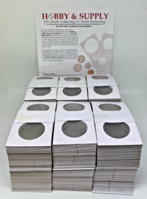 600 Premium H&S 2x2 in Cardboard Coin Flip Mylar Half Dollar 31.5mm ...