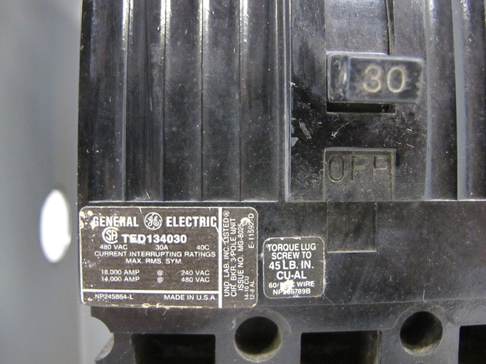 GE Circuit Breaker Enclosure 100 Amp TE100F TE100S General Electric ...