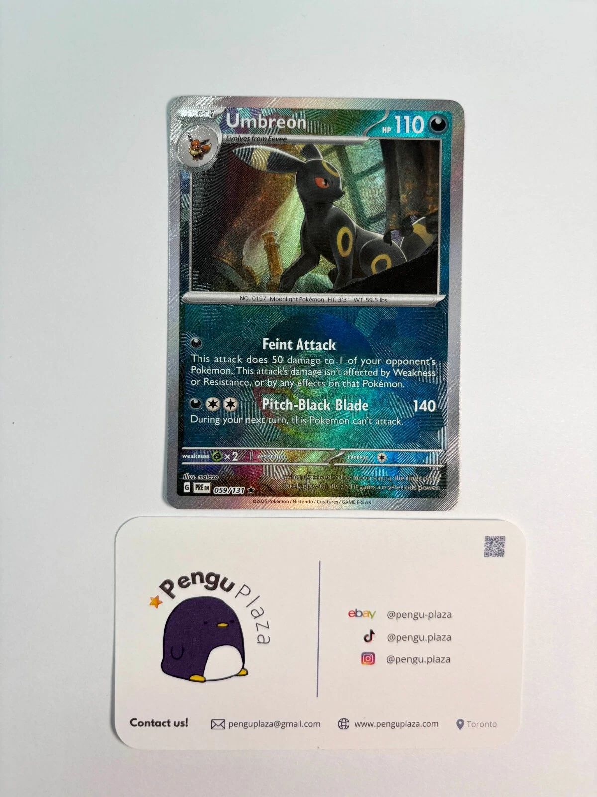 Umbreon 2025 Scarlet & Violet: Prismatic Evolutions #059/131 Poke Ball ...
