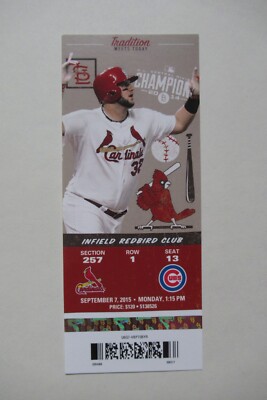 ST. LOUIS CARDINALS VS CUBS 9/7/2015 FULL TICKET ~ CARL EDWARDS JR. MLB ...