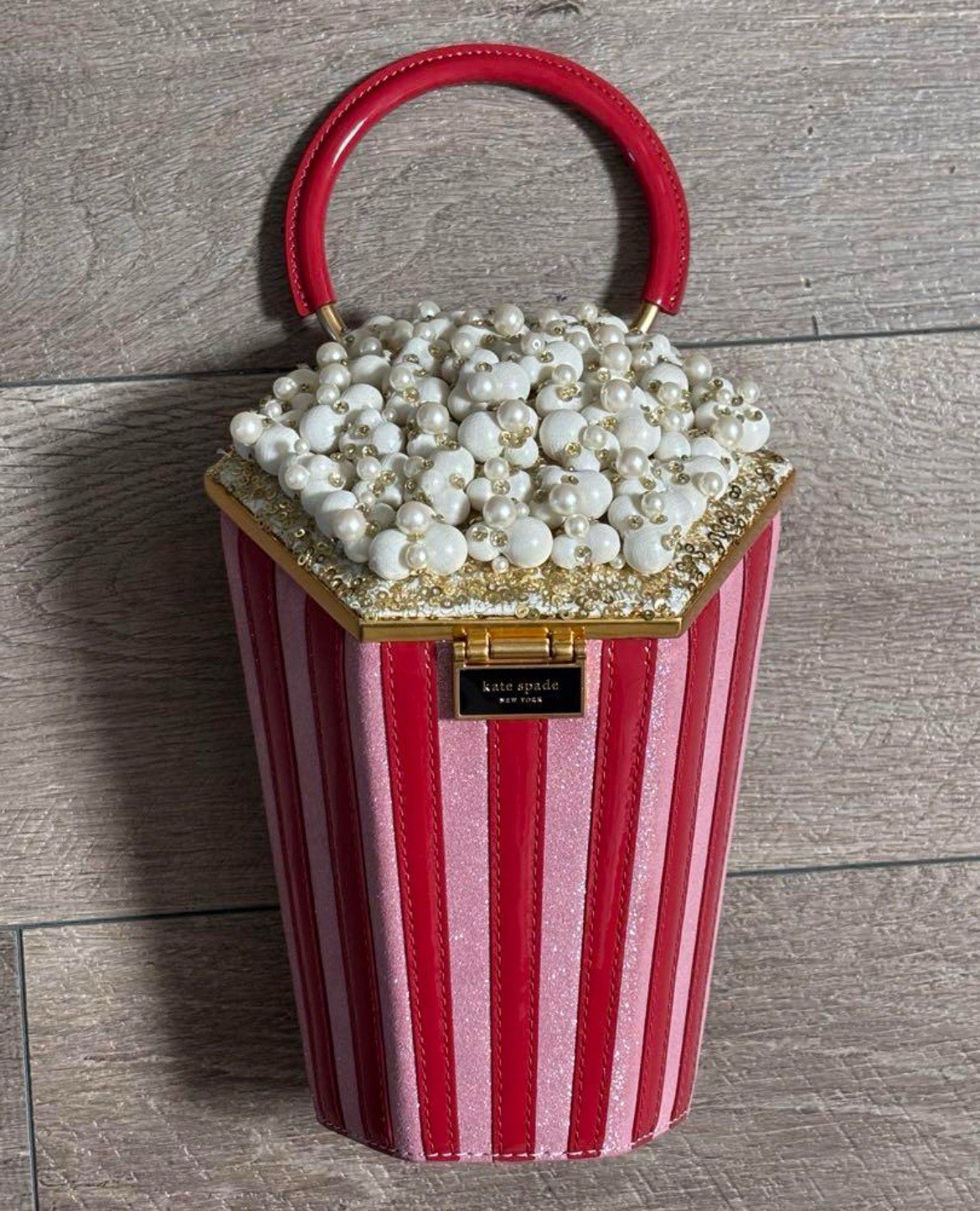 Kate Spade What's Popping Suede Patent Leather 3D Popcorn Handbag ...