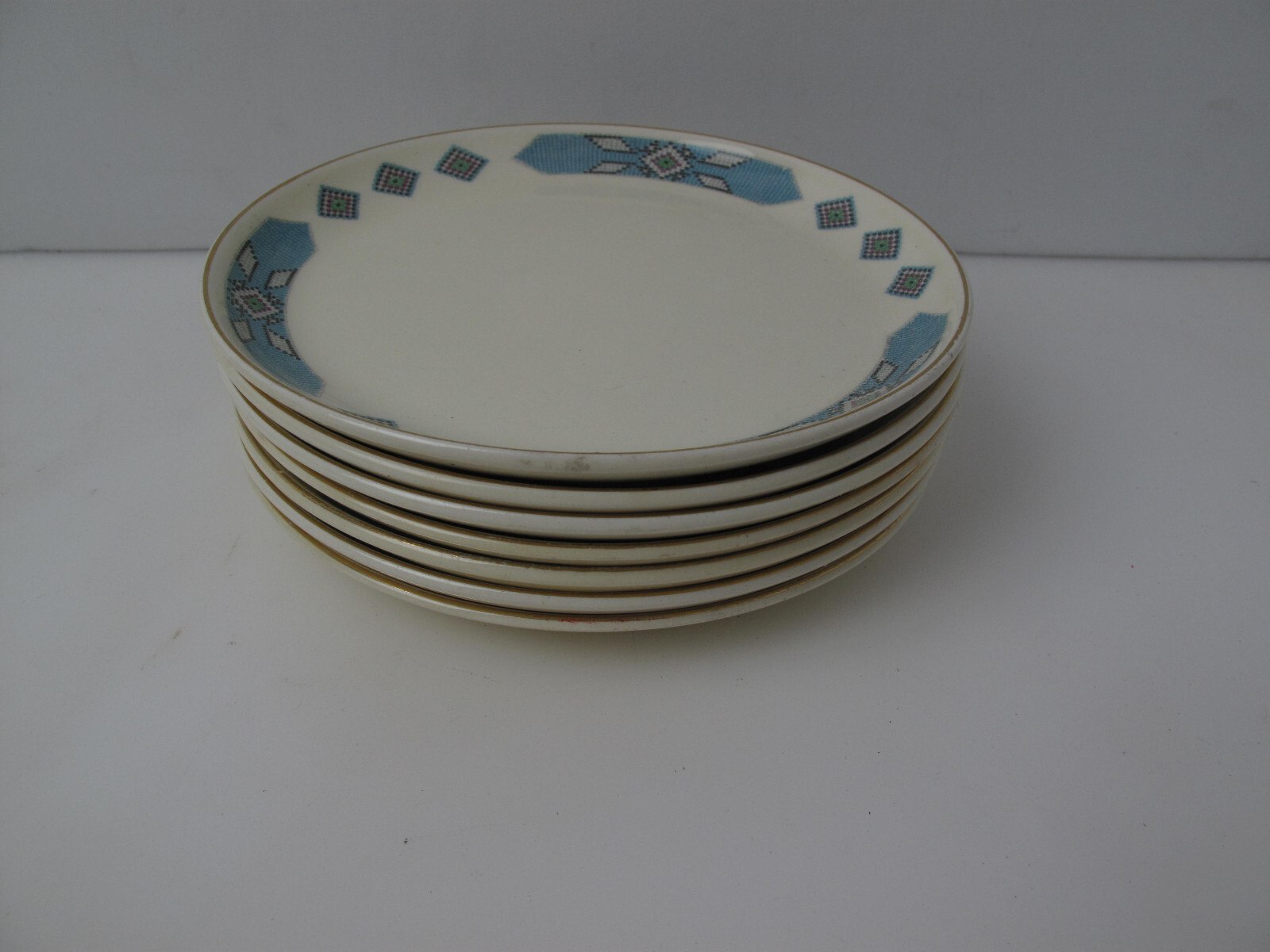 Cavitt-Shaw Division - W.S. GEORGE - CHEROKEE - (7) SALAD PLATES - 6.5 ...