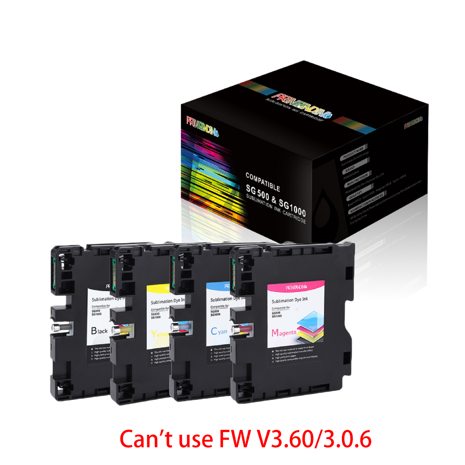 SG500 SG1000 Transfer DYE Sublimation Ink Cartridges with Sawgrass ...