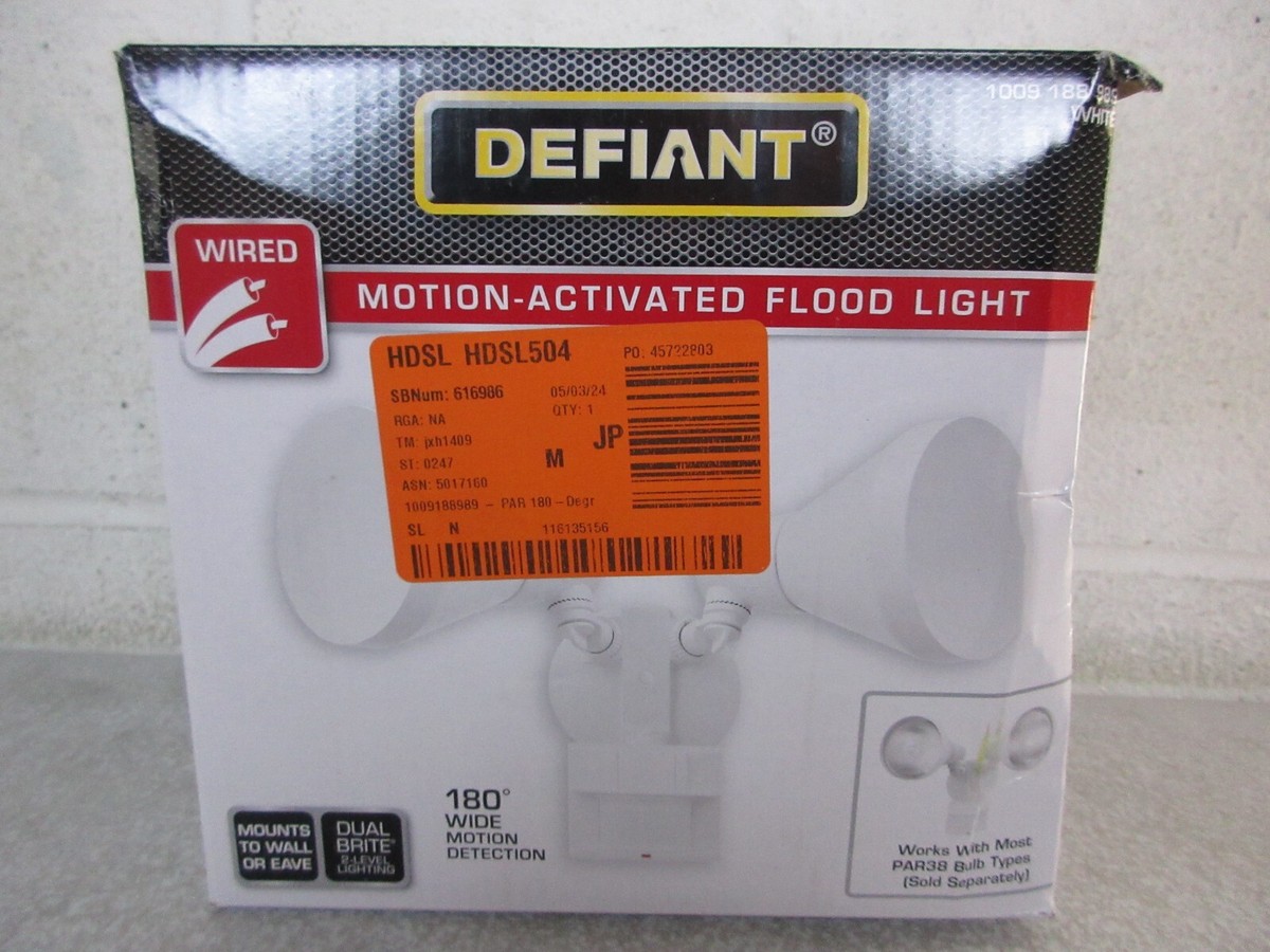 Defiant 110 Degree Black Motion Activated Outdoor Flood Hardwired
