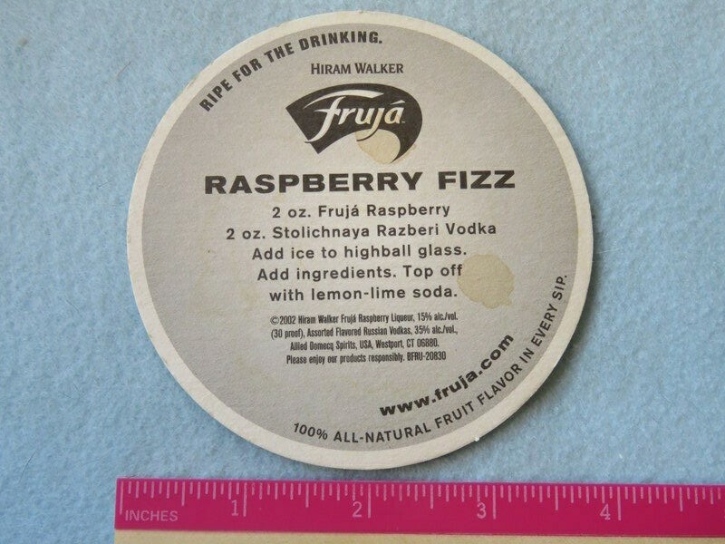 Beer Coaster ~ Allied Domecq Fruit Liquor: Fruja Raspberry ~ Hiram ...