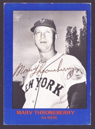 MARV THRONEBERRY 1982 Galasso #1 AUTOGRAPH METS Auto Signed Yankees A's ...