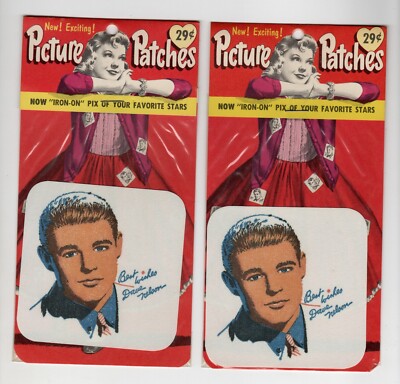 Actor Dave Nelson Picture Patches 1950s Iron On Cloth Patch Lot Of TWO ...
