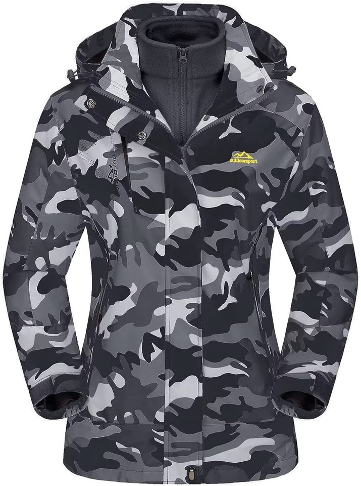 Womens 3-in-1 Winter Coat Snow Ski Jacket Waterproof Windproof Fleece ...