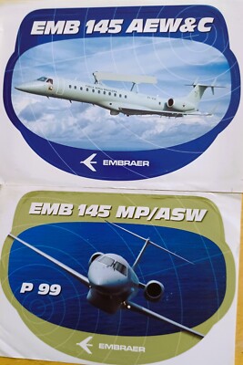 EMBRAER STICKERS EMB 145 AEW&C, EMB 145 MP/ASW 5 3/4in X 4in, Military ...