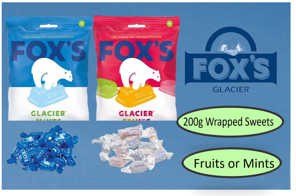 Fox's Glacier Fruits or Glacier Mints Candy Hard Boiled Sweets 200g 1 ...