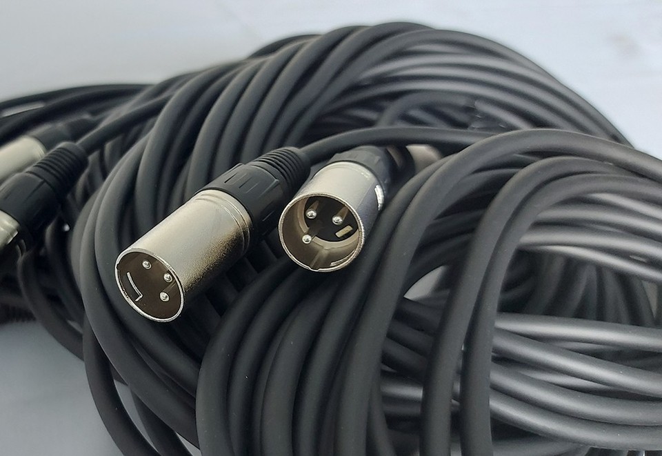 5 x XLR Mic Leads 6 Metre – Durable Audio Cables with Rewireable ...
