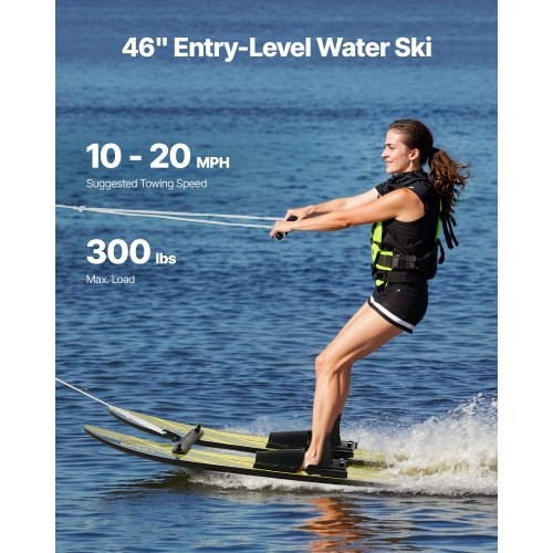 VEVOR 46" Water Skis, Kids Water Ski Trainers with X-7 Adjustable ...