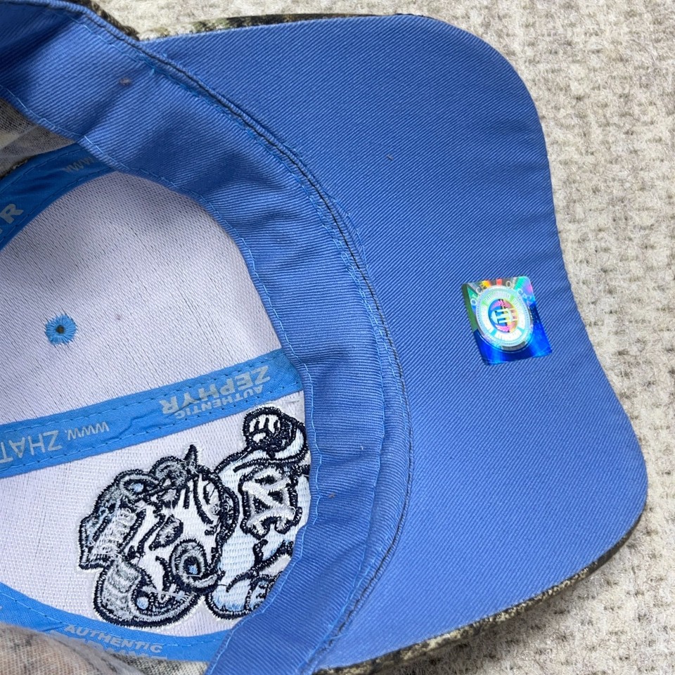 North Carolina Tar Heels Hat Cap Strap Back Mossy Oak Camo UNC Big Logo ...