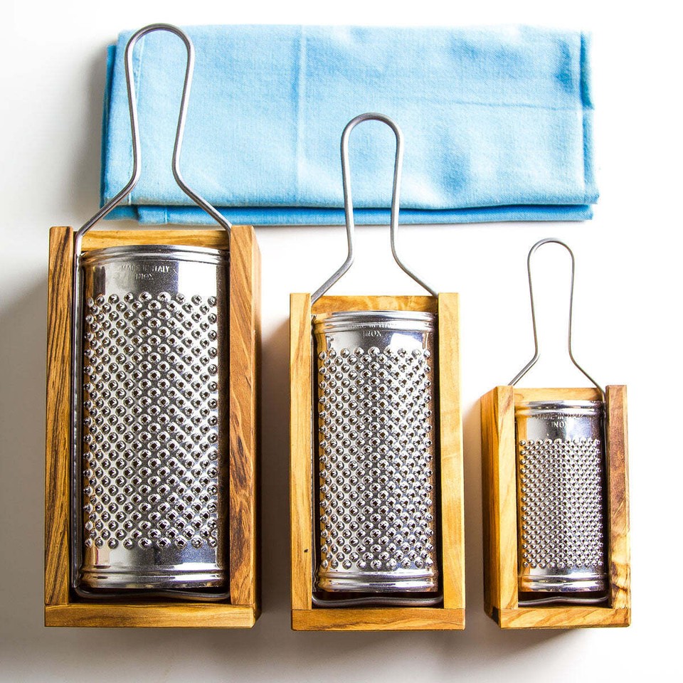 Italian made Cheese Grater With Olive Wood Box | eBay