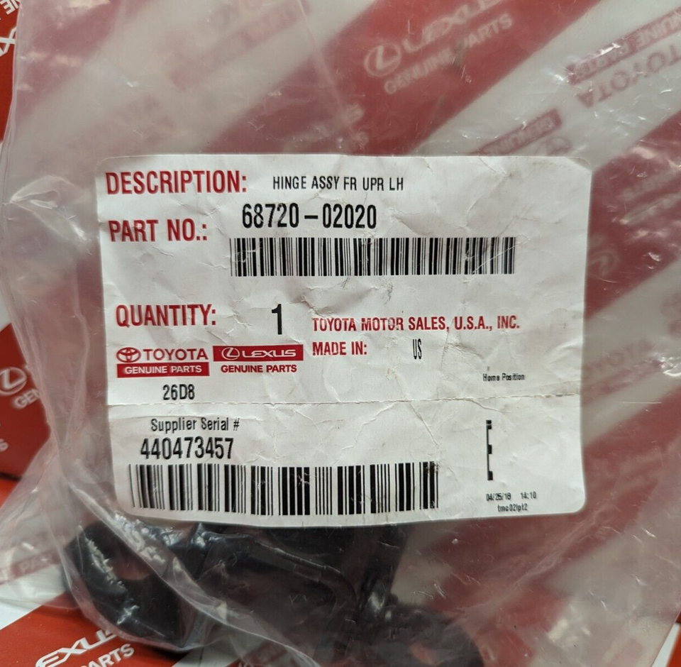 68720-02020 Left Door Hinge - Camry Corolla RAV4 Tacoma Tundra ...