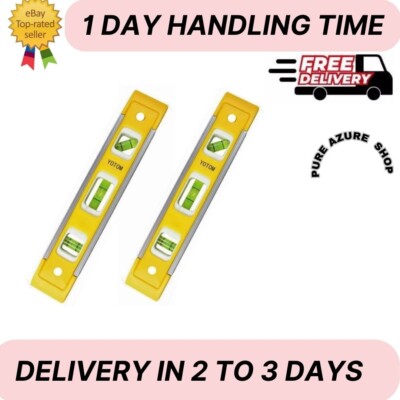 2Pcs Torpedo Level, 9 Inch Aluminum-Sided Magnetic Box Level Torpedo ...