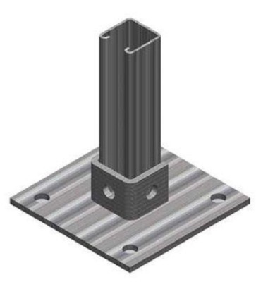 Ezystrut BASE PLATE FOR STRUT Suits 41x41mm, 4-Fixing Holes, Hot Dip ...