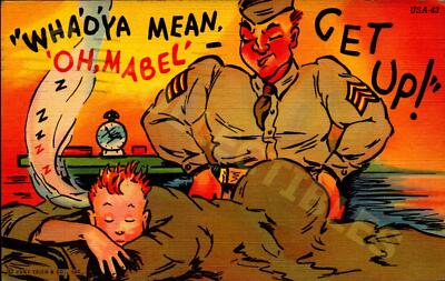 Vintage postcard Whadya Mean Oh Mabel Get Up Comic Military Postcard | eBay