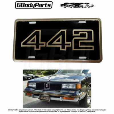 76-87 for Oldsmobile Cutlass 442 Stamped Aluminum License Plate Tag ...