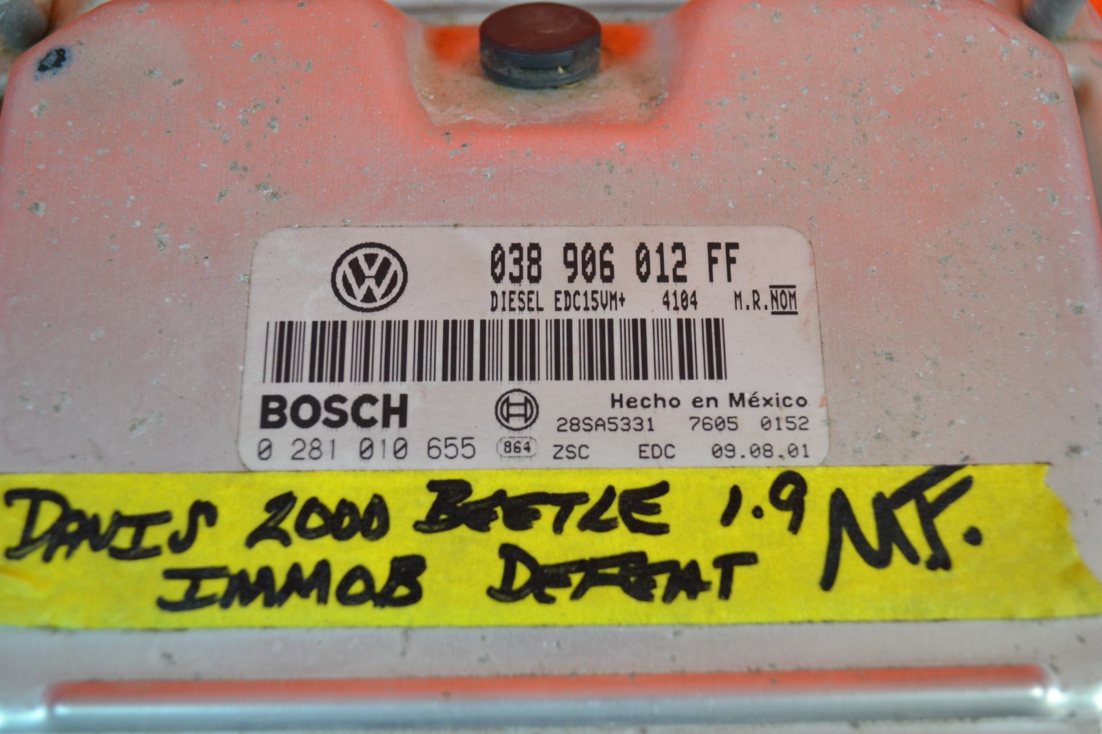 02 VW Beetle Engine Control Computer Module ECU ECM PCM 038906012FF TDI ...