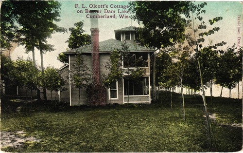 Cumberland Wisconsin Olcott's Cottage on Beaver Dam Lake Postcard ...