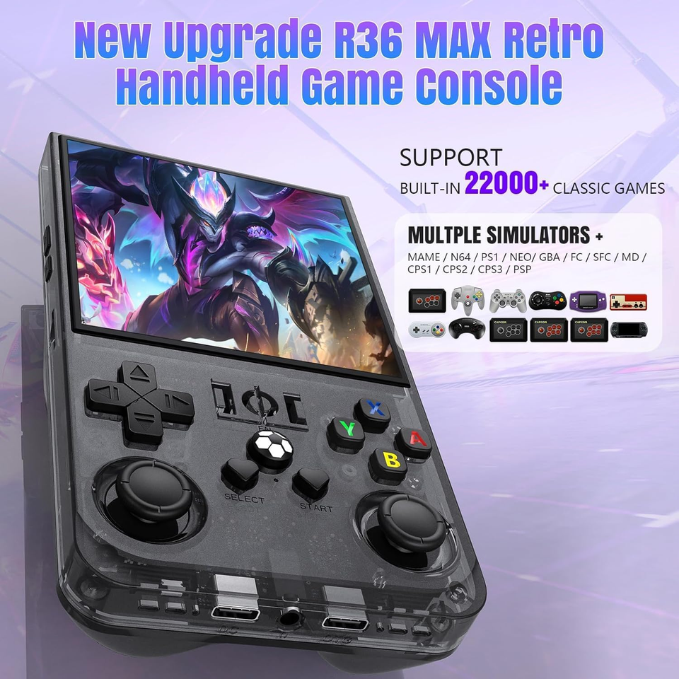 2025 New Upgrade R36MAX Retro Handheld Game Console with 128GB Built-In ...