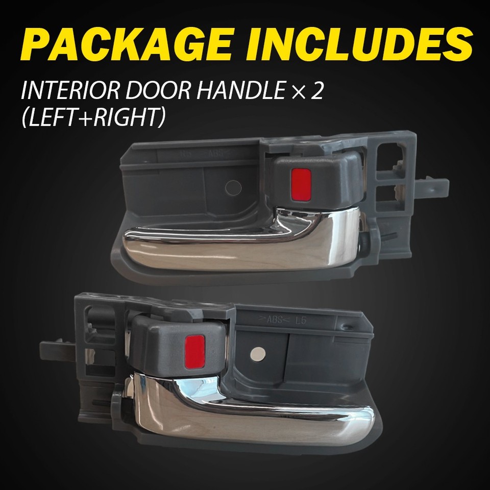 Pair Gray Inside Chrome Inner Handle 03-08 Door Interior Fit Fit ...