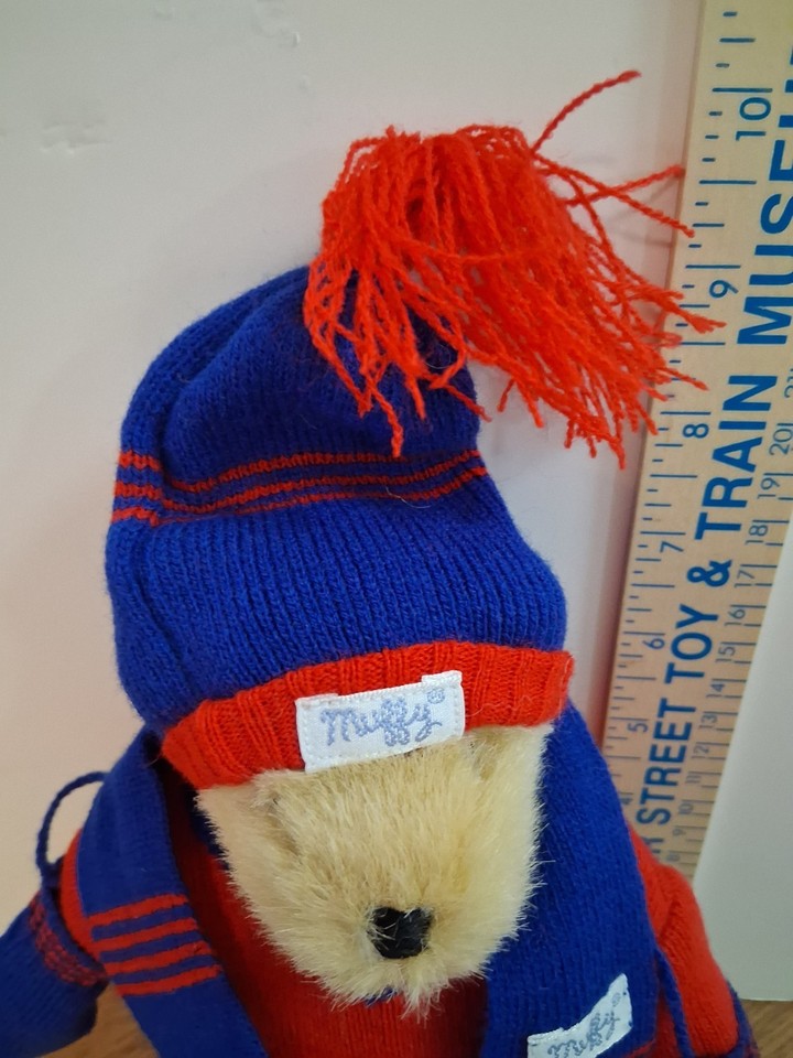 Vintage Muffy VanderBear in a sweater, scarf, hat and mittens NOS NABCO ...