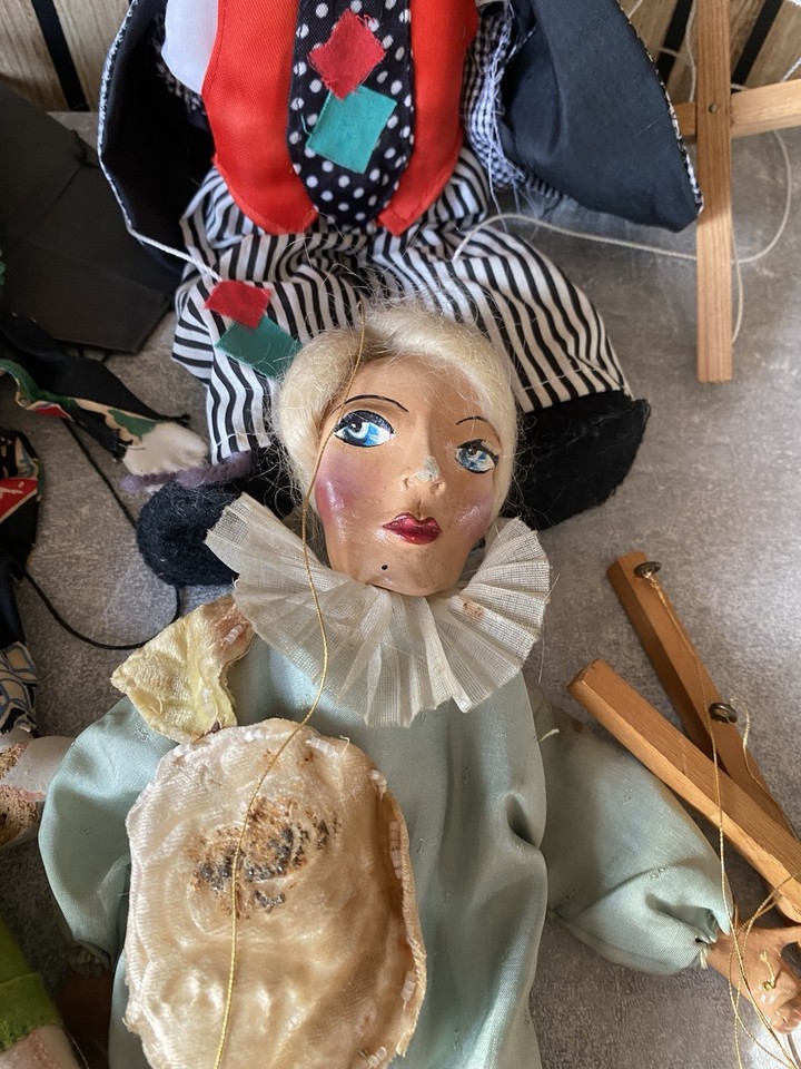 Puppet Bundle 4x Vintage Marionettes for restoration please read ...