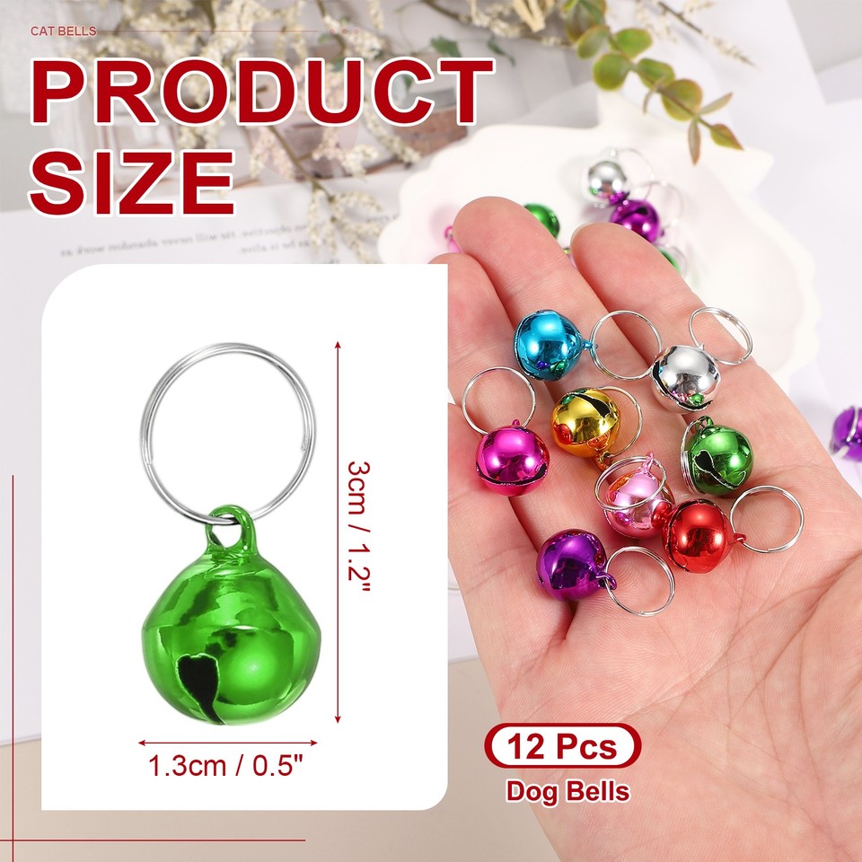 12 PCS Dog Bell, Cat Bell Dog Collar Small Pet Bells Keychain, Green | eBay