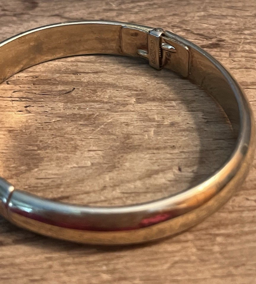 VTG Whiting & Davis Gold Tone Clamper Bangle Bracelet 2.5” Signed | eBay