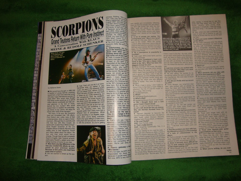 METAL EDGE 10/96 kiss/warrant/white zombie/scorpions/pantera/def ...