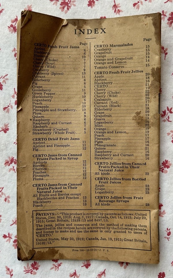 Vintage 1920s Certo Jam Recipe Booklet Douglas-Pectin Corporation ...