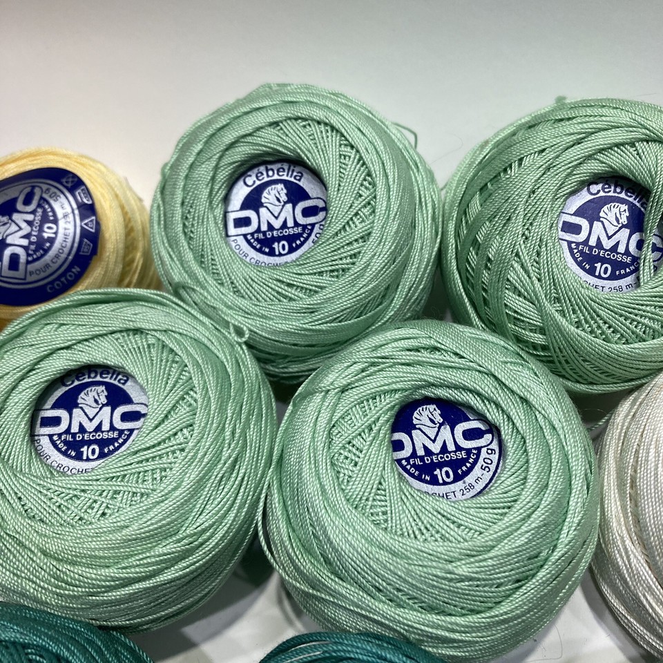 Ten Balls Of DMC Cebelia Crochet Thread Size 10 50g Different Colors ...