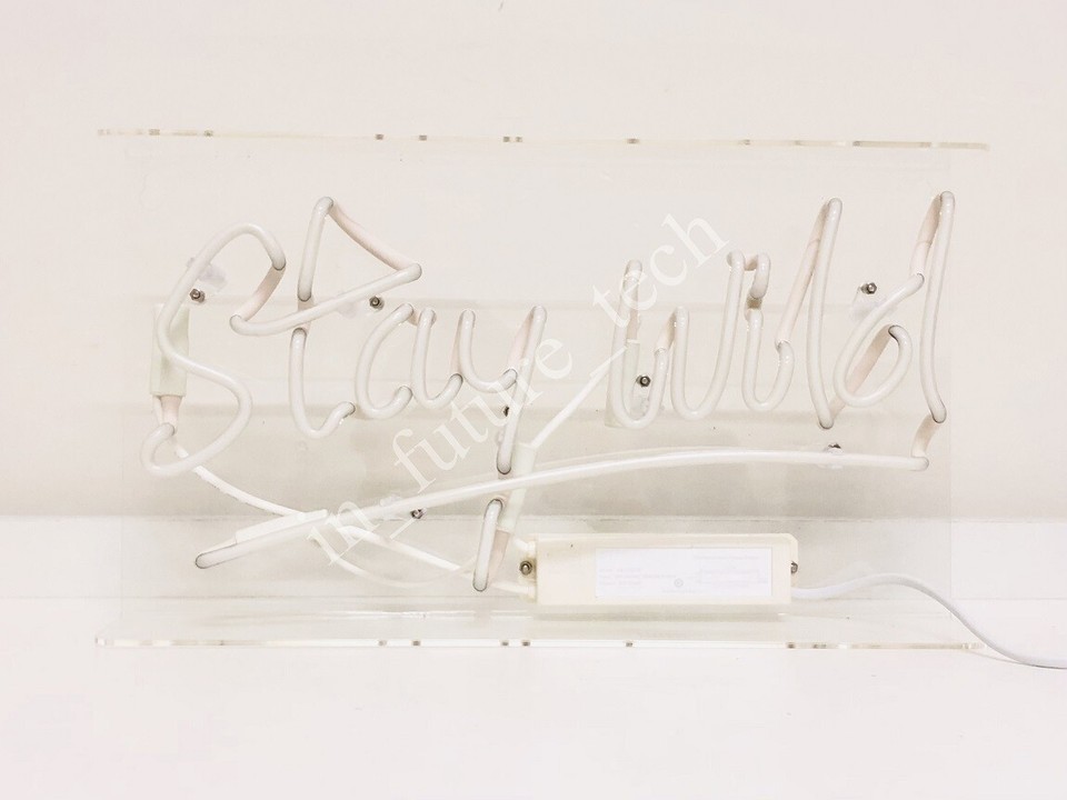 Stay Wild Purple Cursive 14"x10" Acrylic Neon Sign Lamp Light With ...