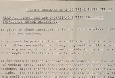 Luger Molded Fiberglass Boats-Assembly Covering Instructions-Parts List ...