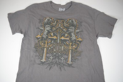 FSD Mens Size L Graphic T-Shirt Short Sleeve Grey Color | eBay