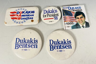vintage presidential campaign buttons 1988 Michael Dukakis Lloyd ...