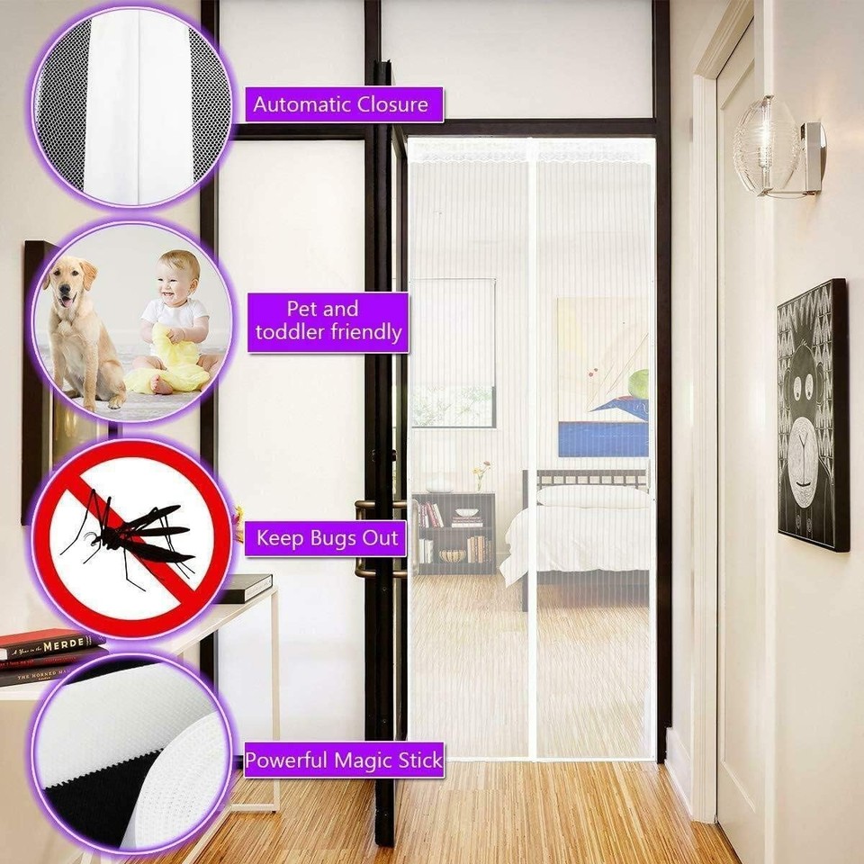 Magnetic Fly Insect Screen Door Bug Mesh Curtain Anti Mosquito Net Seal ...