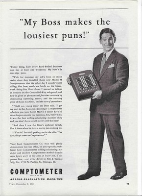 Comptometer Adding Machines Finance Accounting Business Man Suit 1941 ...