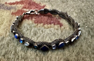 Sorrelli Blue Multi Crystal Bracelet 7.25” | eBay