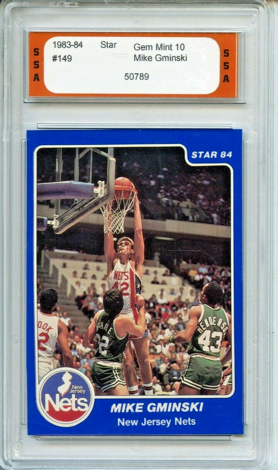 1983-84 Star - Mike Gminski #149 Name Misspelled as Gminsky on Back for ...
