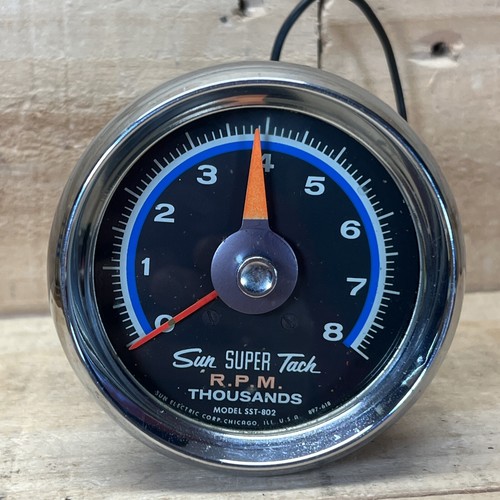 Vintage Sun SUPER Tach R.P.M. THOUSANDS MODEL SST-802 Tachometer 1969 ...
