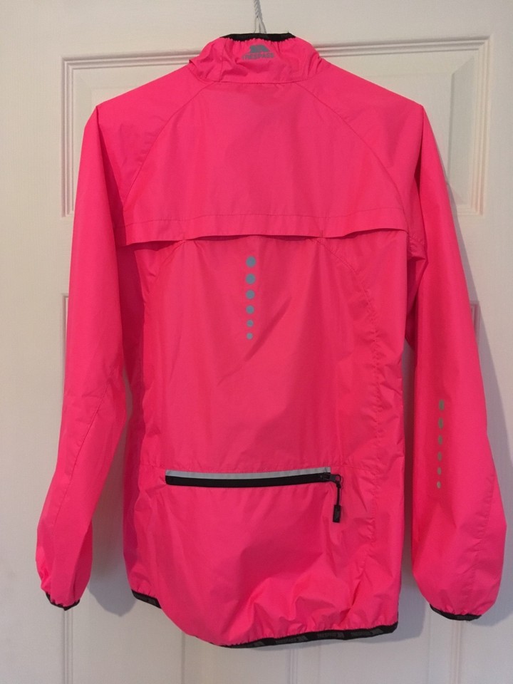 Trespass Shocking pink waterproof pack away zip jacket XS | eBay UK