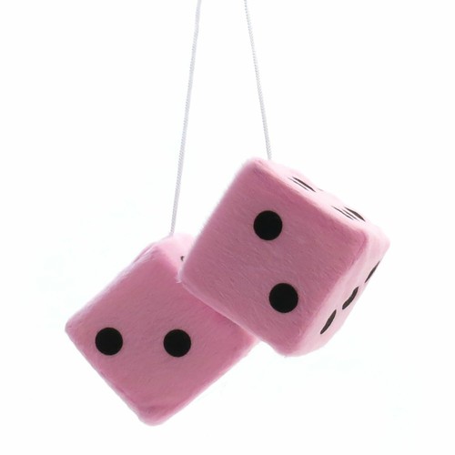 3" Light Pink Fuzzy Dice with Black Dots - Pair VPADICELPB vintage ...