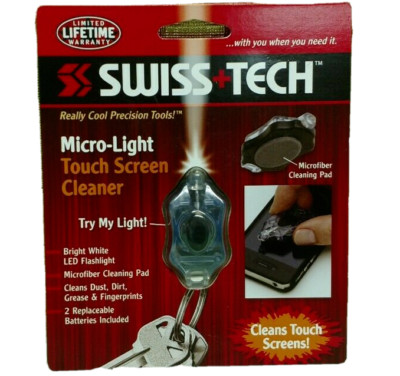 LED Flash Light Key Chain Swiss Tech Touch Screen Cleaner Key Ring ...